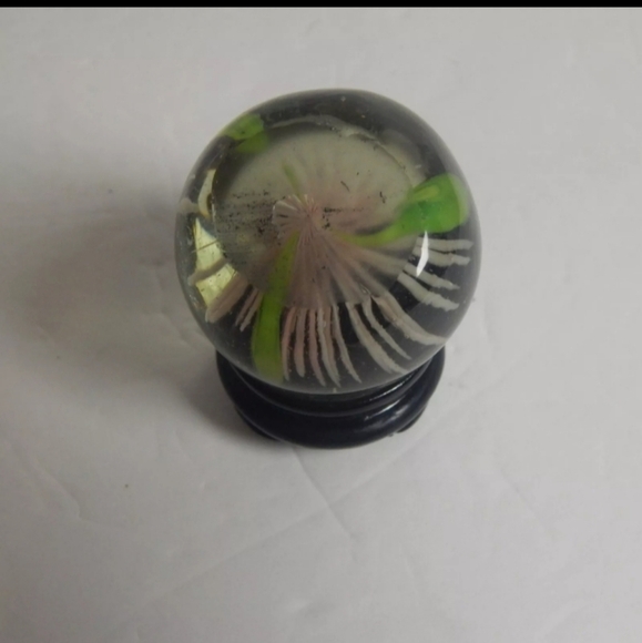 Art | Vintage Clear And Pink Flowered Solid Hand Blown Glass ...